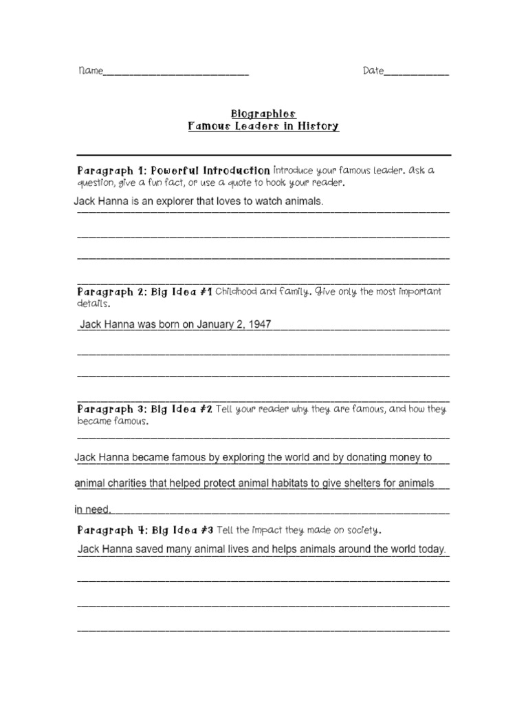 Biography Research Project Outline | PDF