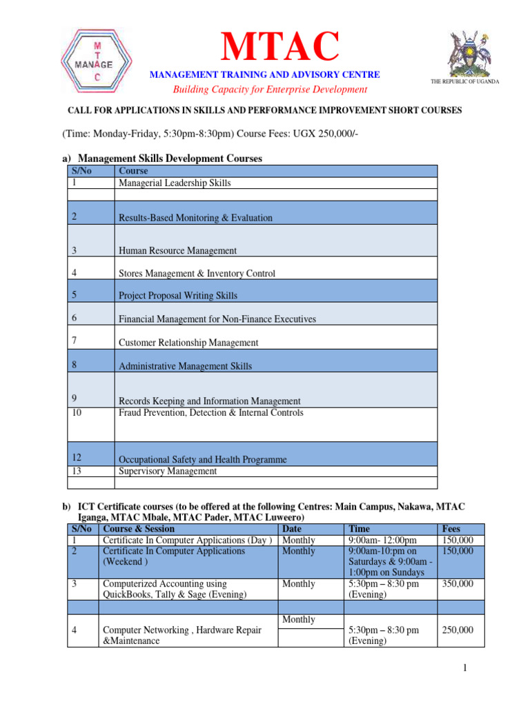 MTAC Short Courses | PDF | Computer Science | Computing
