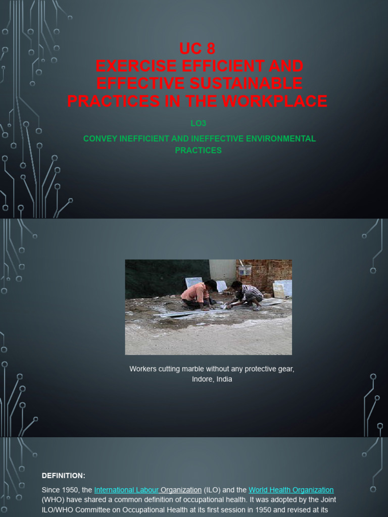 Sustainable Workplace Practices Guide | PDF | Occupational Safety And ...