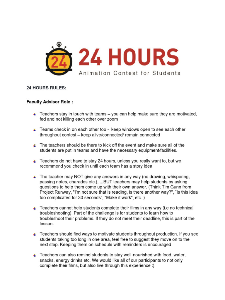24 Hours Rules 2021 | PDF | You Tube