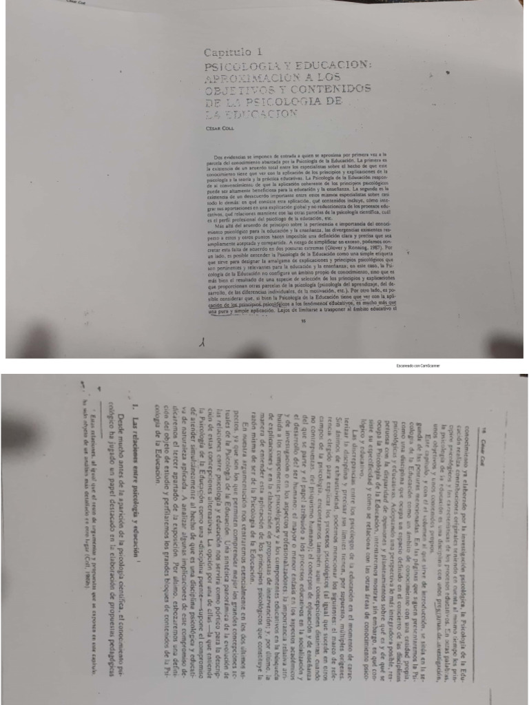 Psicologia y Educacion Cesar Coll | PDF