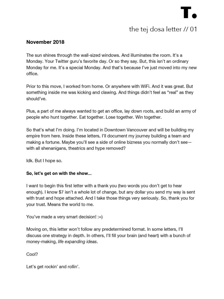 Tej Dosa Letter 1 | PDF | Meditation