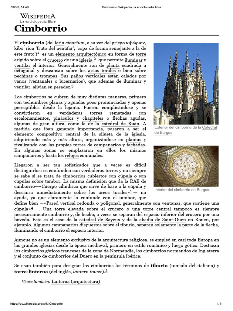 Características del Cimborrio en Arquitectura | PDF | Elementos ...