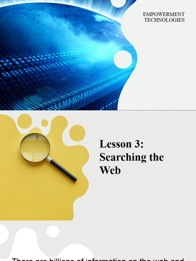 ETech Lesson 3 | PDF | World Wide Web | Internet & Web