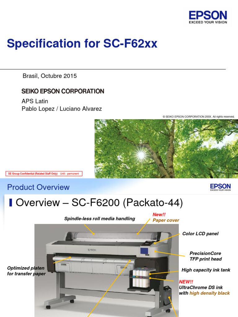 SC-F6200 Printer Specifications Guide | PDF | Graphic Design | Vision