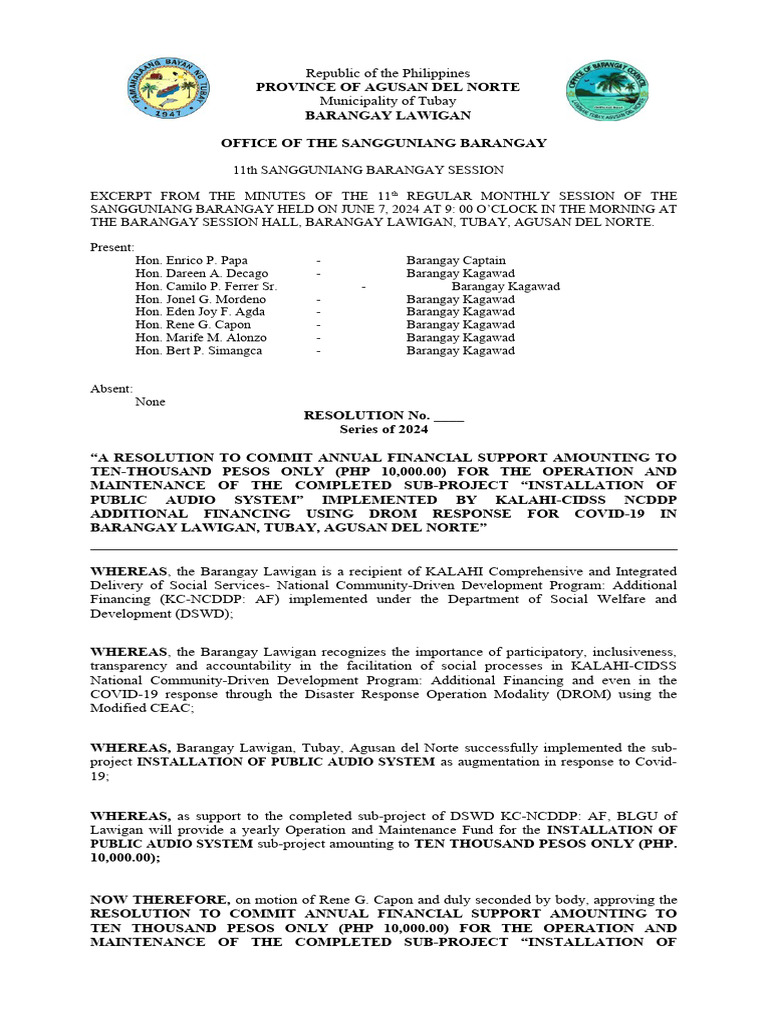 Om-Resolution (Audio System) | PDF | Government | Philippines