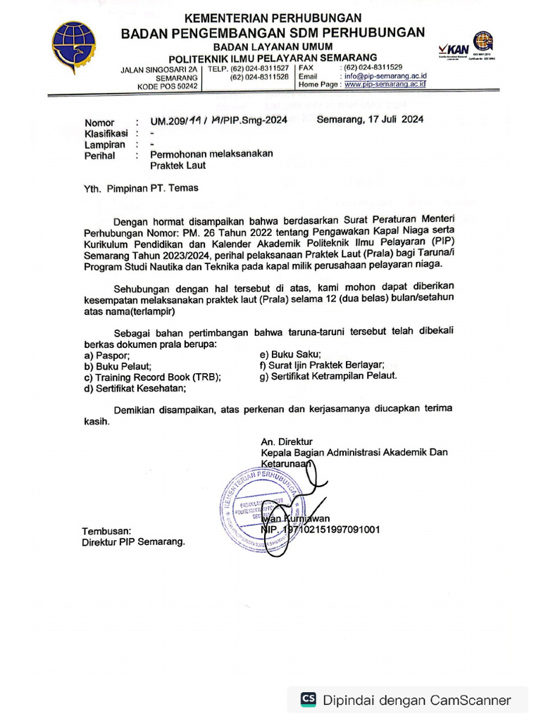 Surat Pengantar Prala Temas | PDF