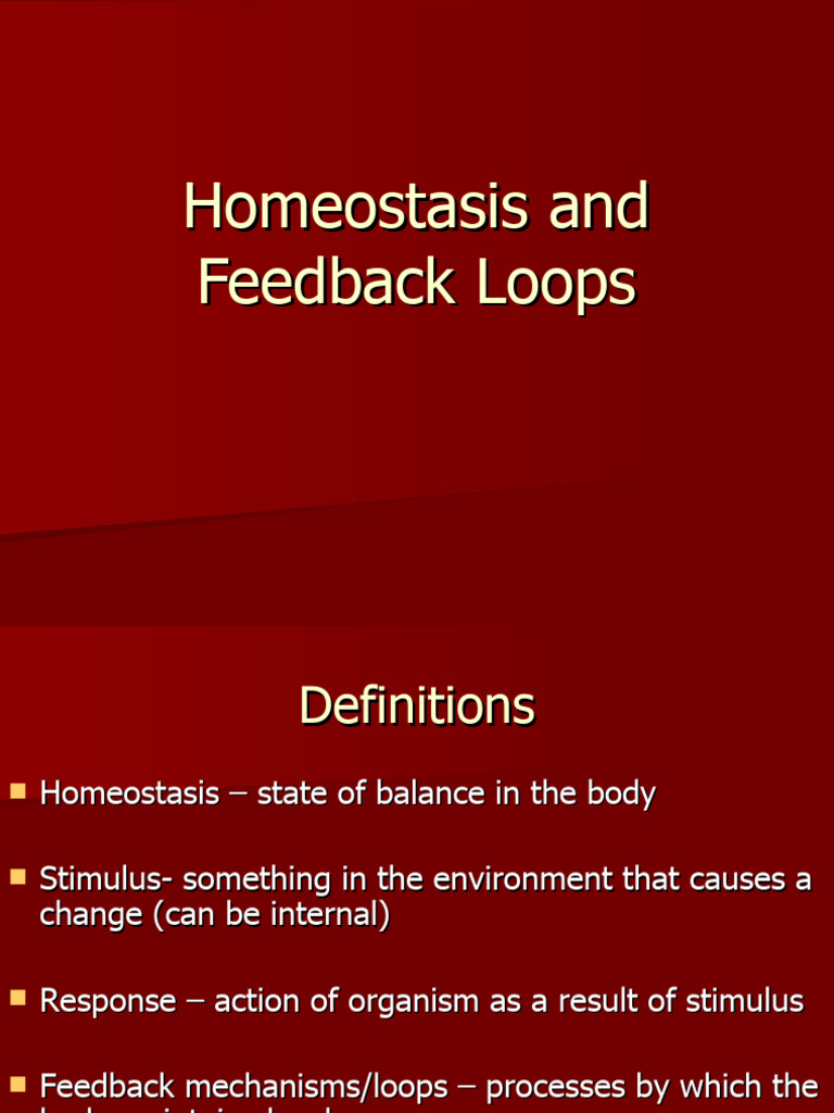 Homeostasis and Feedback Loops Ajar | PDF | Homeostasis | Stimulus ...