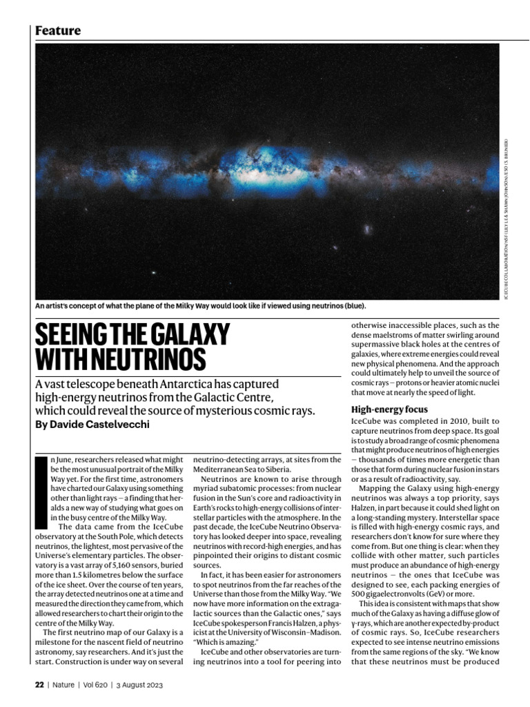 Seeing The Galaxy With Neutrinos | PDF | Neutrino | Cosmic Ray