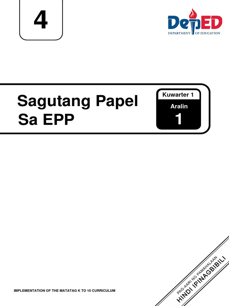 Las Epp 4 q1 w1 Lesson 1 | PDF