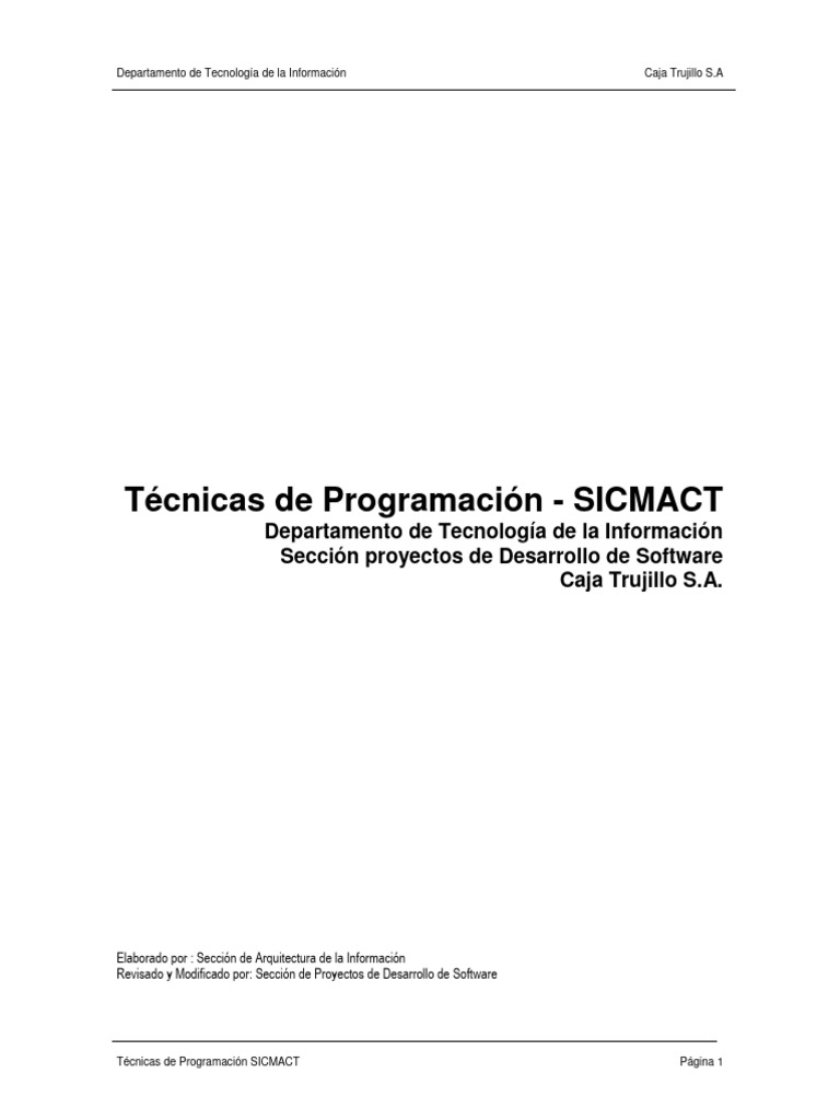 Tecnicas Programacion SICMACT | PDF | Programación de computadoras ... Tecnicas Programacion SICMACT | PDF | Programación de computadoras ...