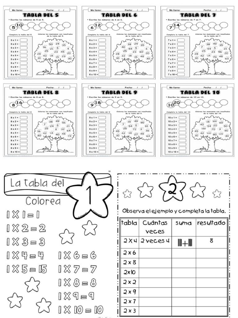 Tablas de Multiplicar para Imprimir | PDF