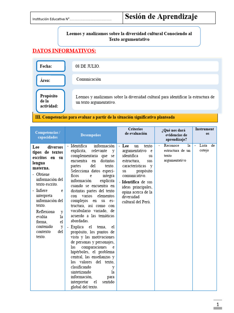 5° Act 08 Julio N°1 Comu | PDF | Aprendizaje | Evaluación
