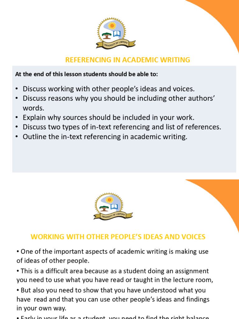 Slides 2 - Referencing in Academic Writing | PDF | Cognition | Human ...