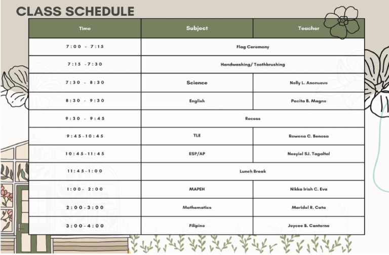 Class Schedule | PDF