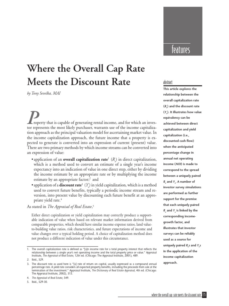 Where The Overall Cap Rate Meets The Discount Rate | PDF | Discounted ...