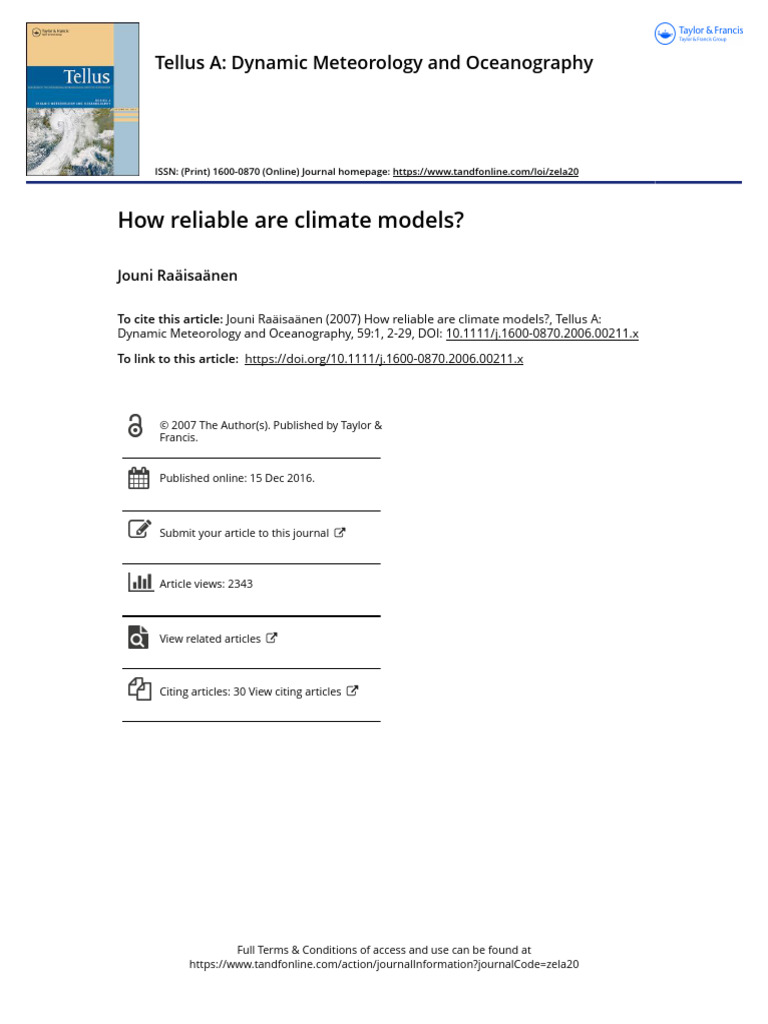 How Reliable Are Climate Models | PDF | Climate | General Circulation Model How Reliable Are Climate Models | PDF | Climate | General Circulation Model