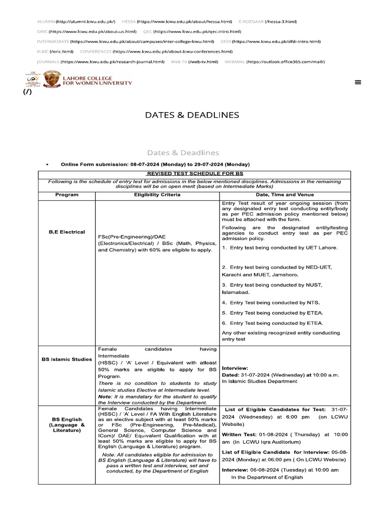 REVISED Dates & Deadlines | PDF