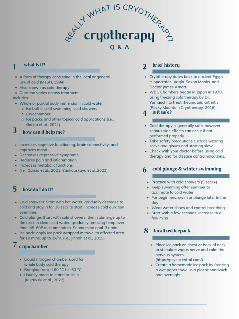 Cryotherapy Flyer Handout | PDF | Clinical Medicine | Neuroscience
