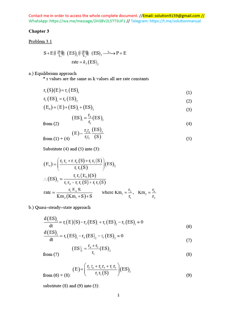 Sample For Official Solution Manual For Bioprocess Engineering 3rd ...