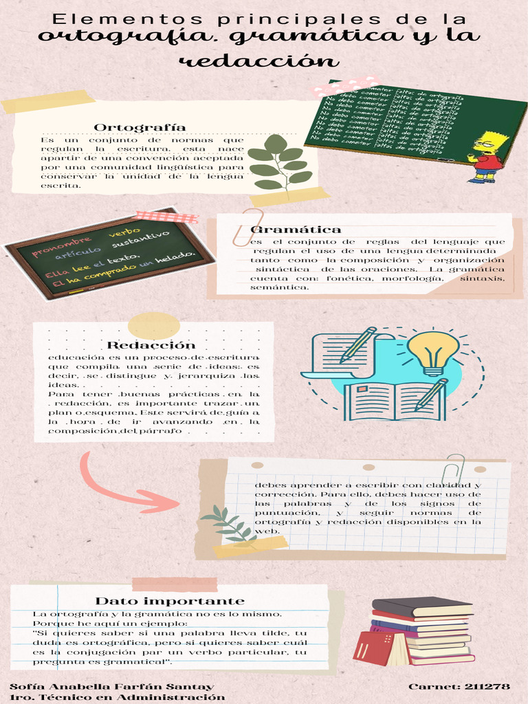 Elementos Principales de La Ortografía, Gramática y Redacción | PDF