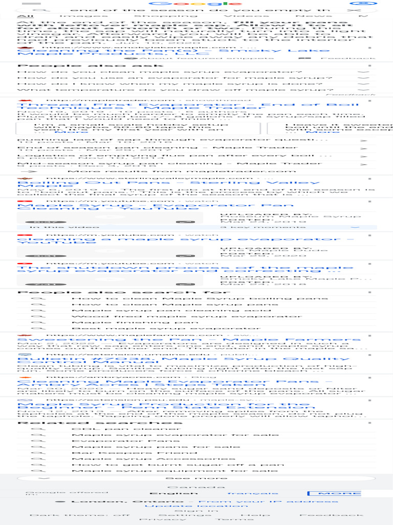 End of The Season Do You Empty The Evaporator Maple Syrup - Google ...