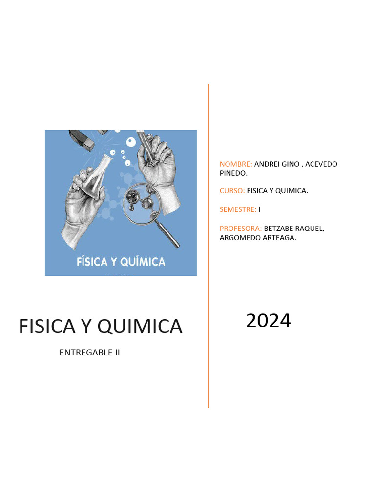 Entregable 2 Fisica y Quimica 2024 | PDF