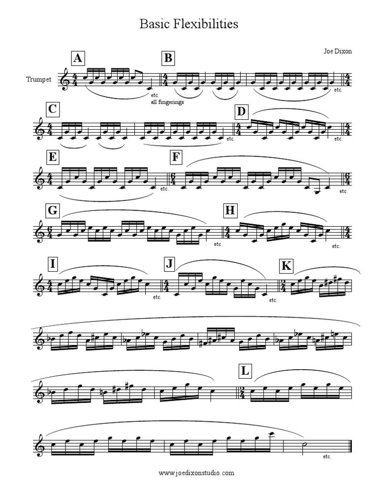 Trumpet Flexibility Exercises | PDF