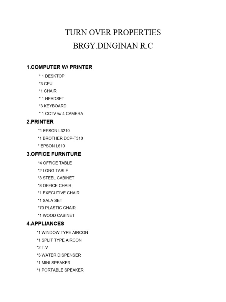 Turn Over Properties | PDF