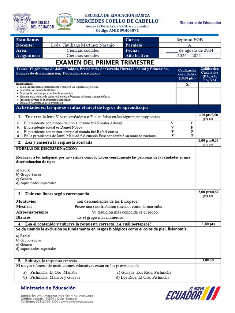 Sociales Septimo | PDF | Ecuador