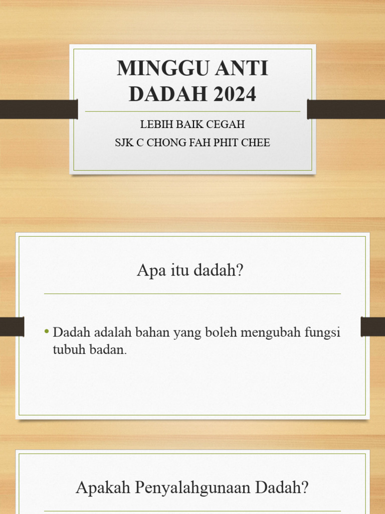 Minggu Anti Dadah 2024 | PDF