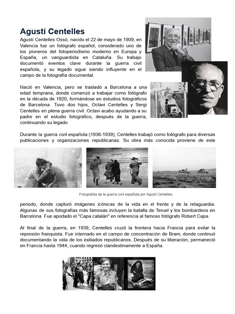 Agustí Centelles: Fotografía de Guerra Civil | PDF | guerra civil ...