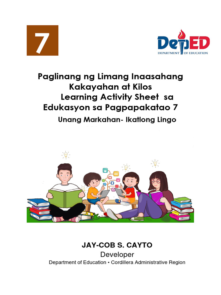 Paglinang NG Limang Inaasahang Kakayahan at Kilos Learning Activity ...