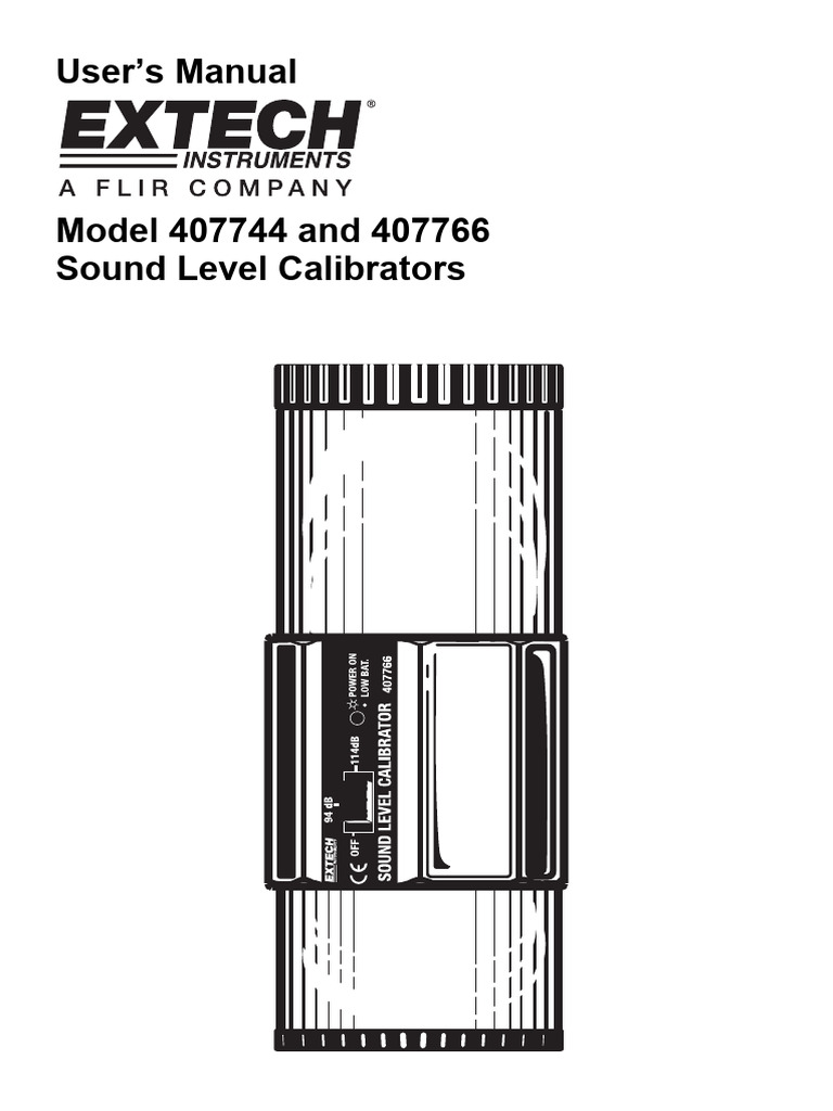 Calibrator SLM Extech | PDF | Acoustics | Sound Technology