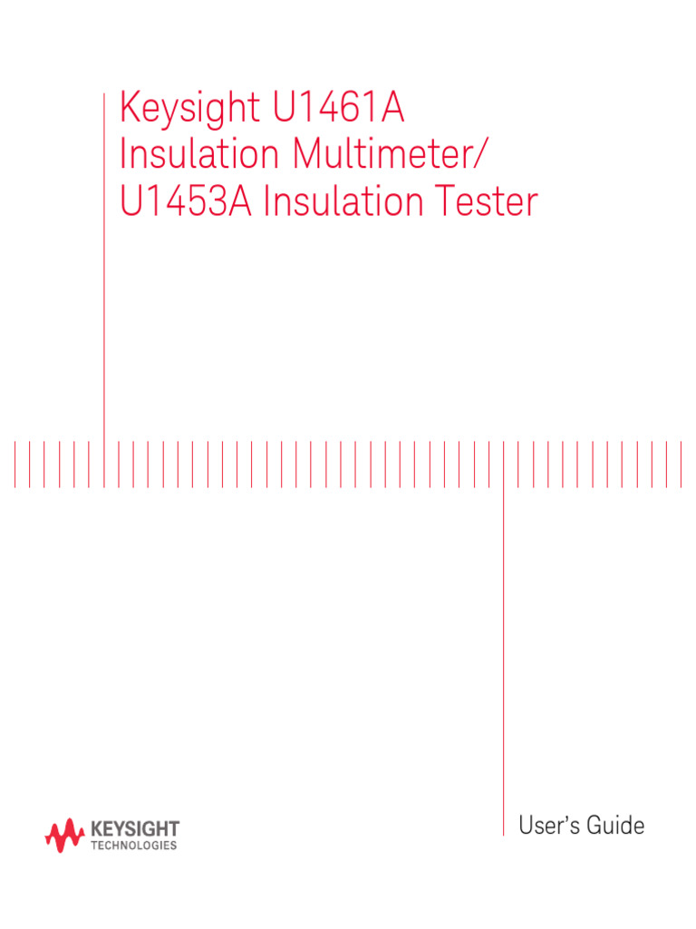 Keysight U1461A Insulation Multimeter/ U1453A Insulation Tester | PDF ...