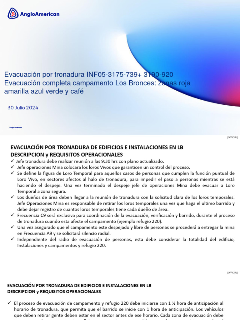 Protocolo Tronadura INF05 3175 739 | PDF