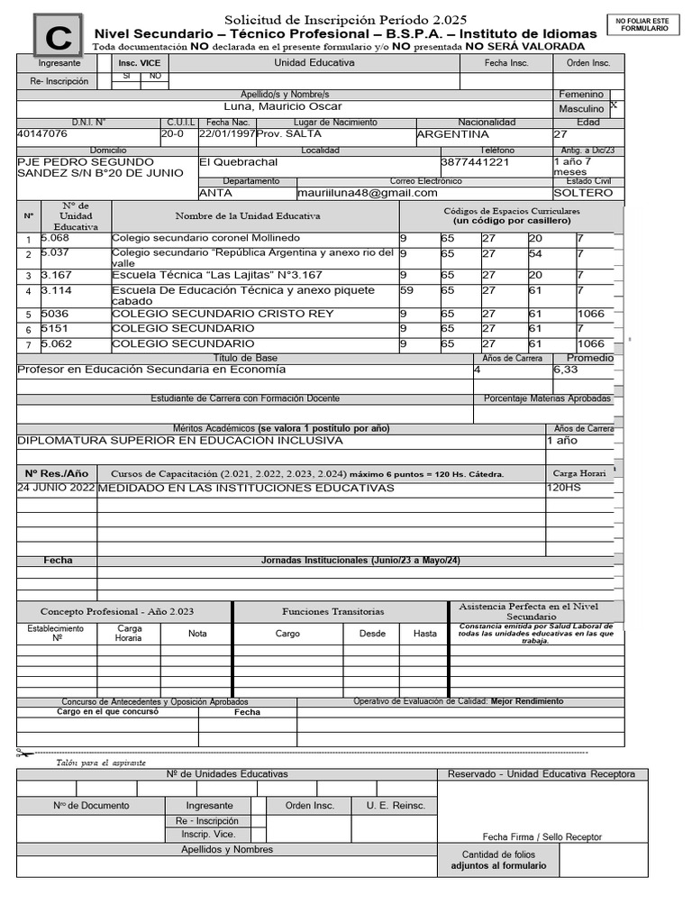 Formulario C Maurii | PDF