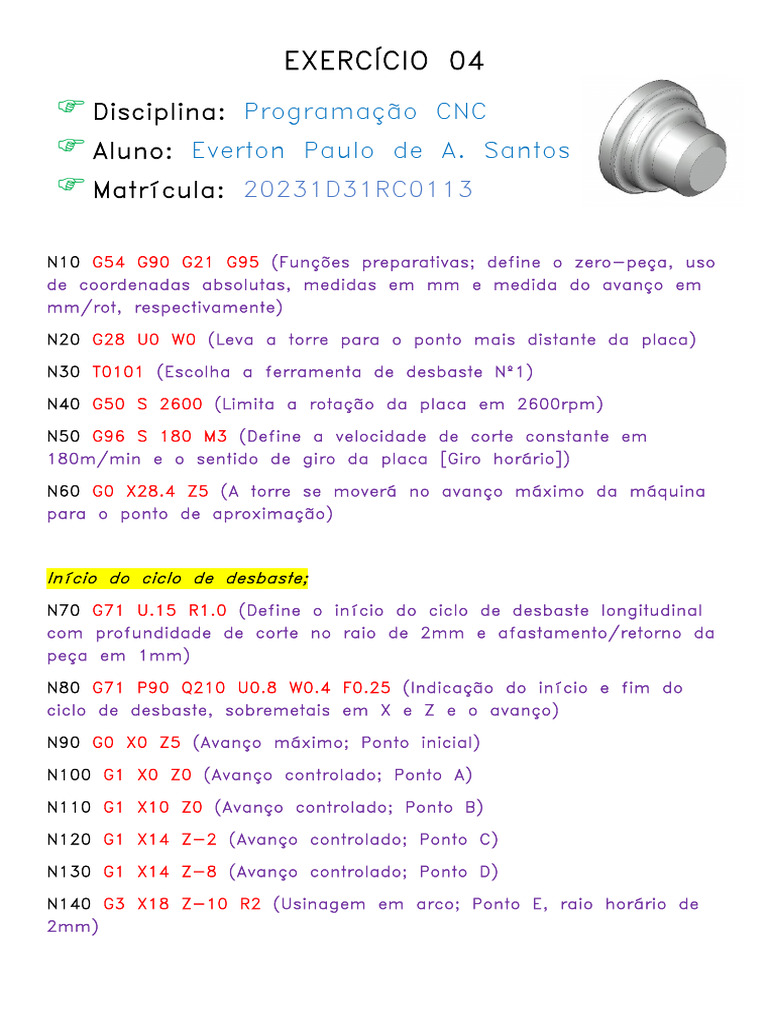 Exercício 04 - Prog. CNC - Completed | PDF