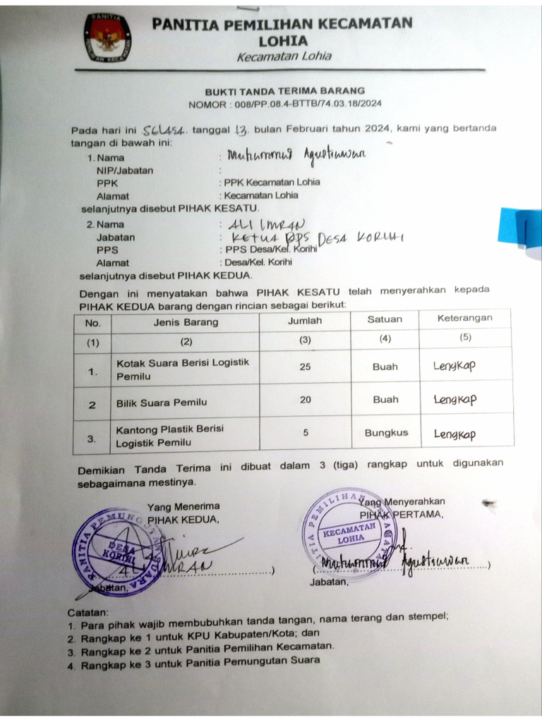BTT Barang Korihi | PDF