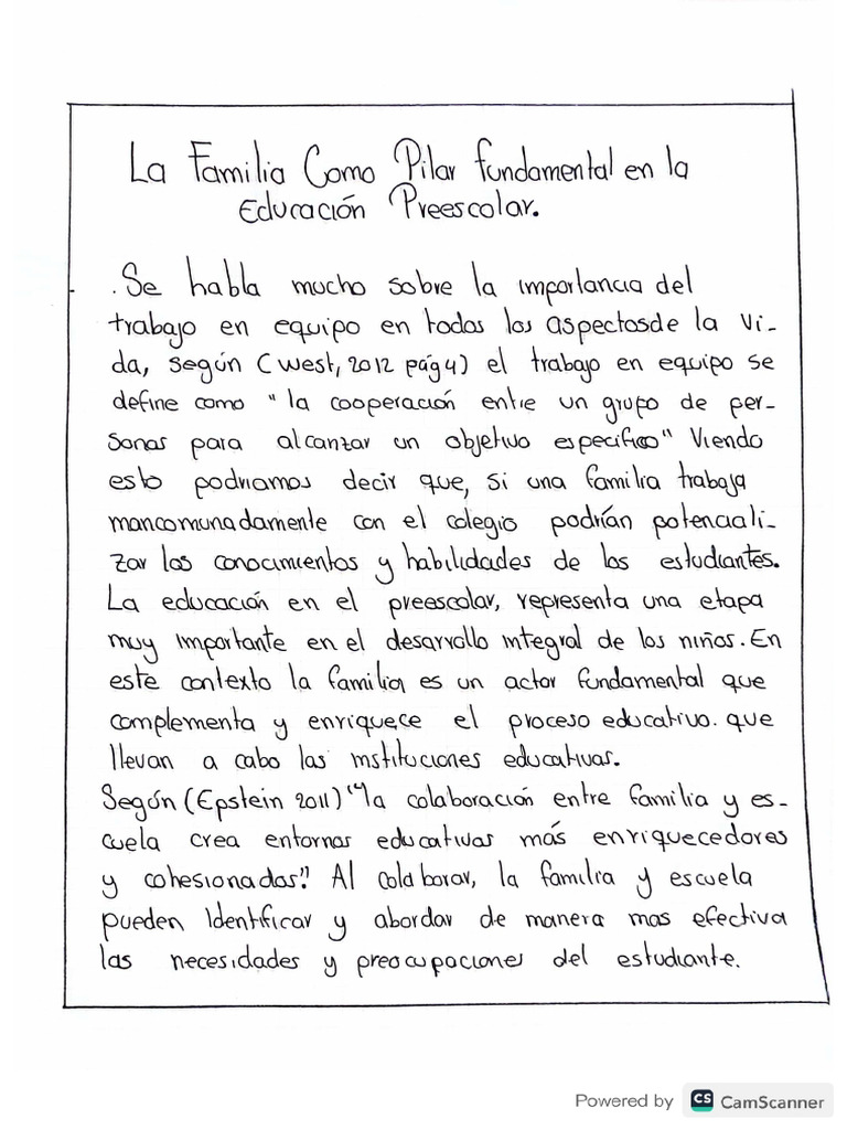 Ensayo Roll de La Familia en El Proceso Educativo. | PDF