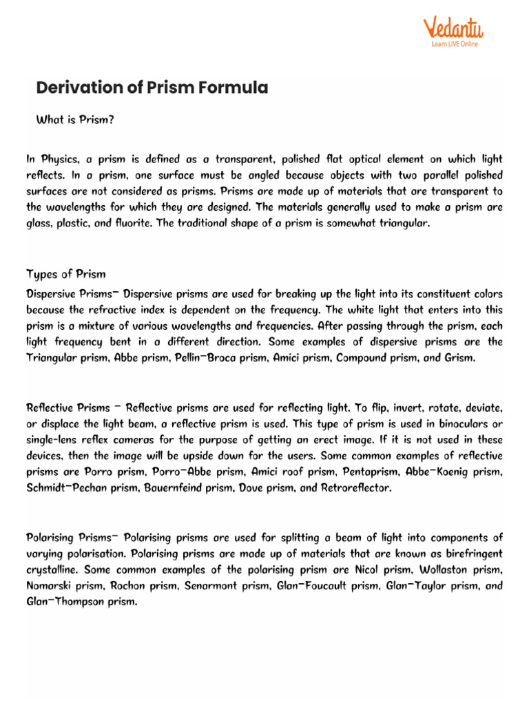 Derivation of Prism Formula | PDF