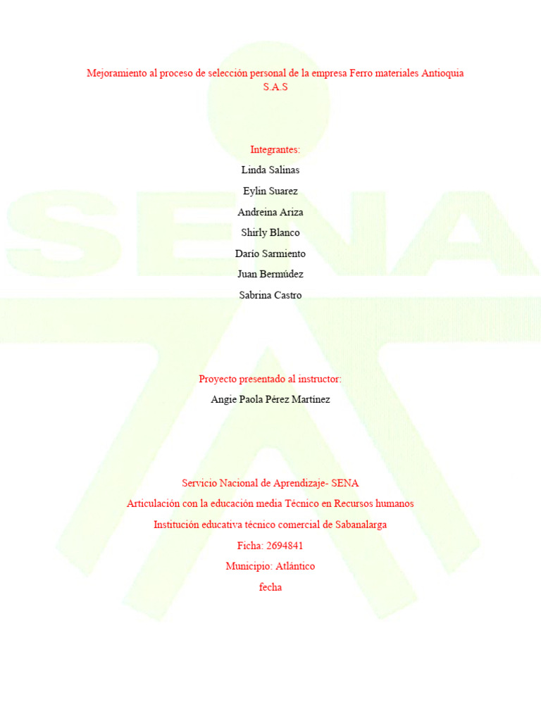 PROYECTO-SENA | PDF | Gestión de recursos humanos | Business