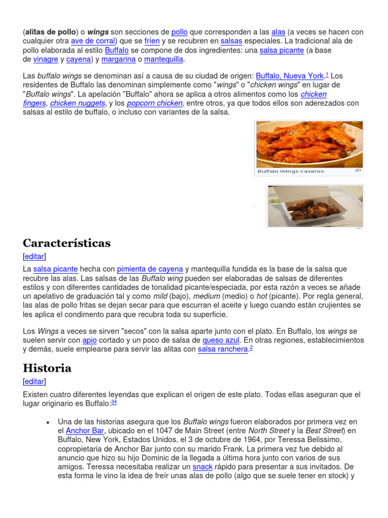 Alitas de pollo-WIKI | PDF | Cocina occidental | Cocinando