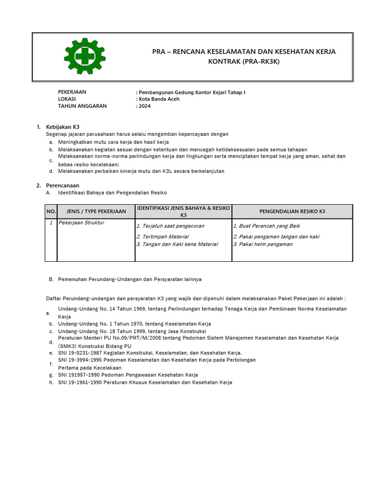 Rk3 Gedung Kejari Tahap I | PDF