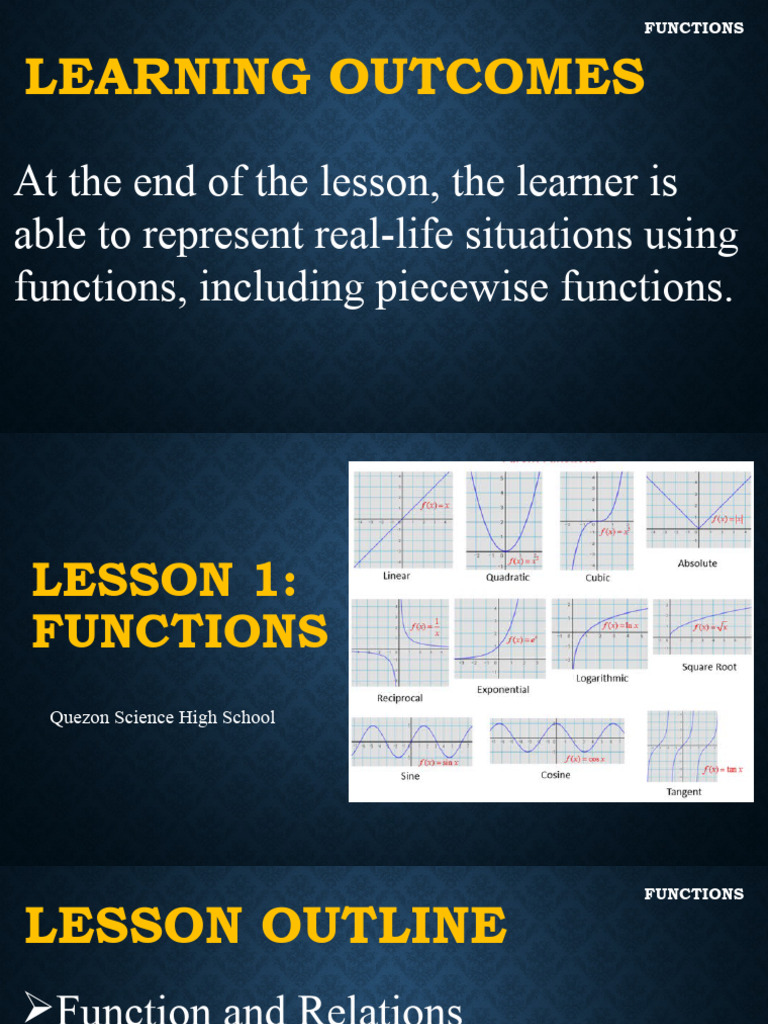 Lesson 1 Functions Part 1 | PDF | Function (Mathematics) | Mathematical Logic
