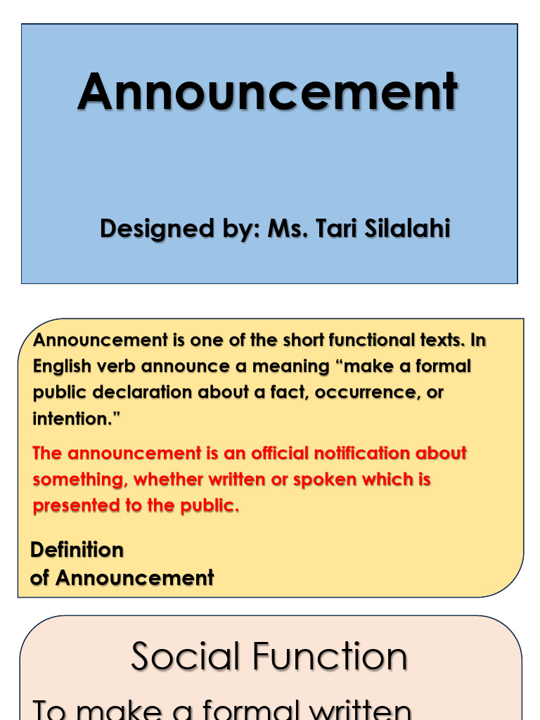 Announcement 3 | PDF
