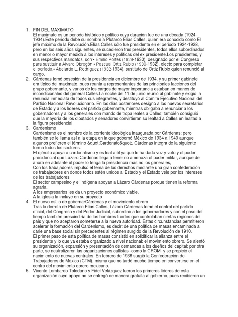 Fin Del Maximato | PDF | Gobierno | Política (general)