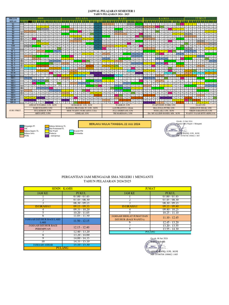 Jadwal KBM-22 Juli 2024 | PDF