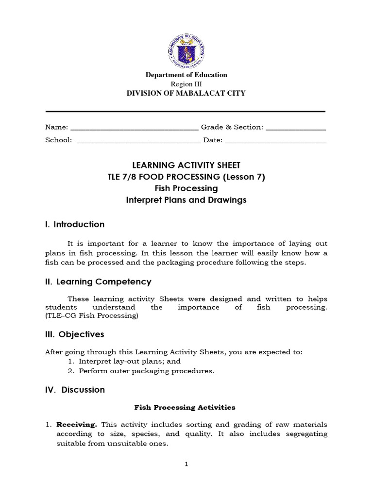 TLE - 7 - 8 - Food-Processing - Wk7 - Interpret Plans and DrawingsFINAL ...
