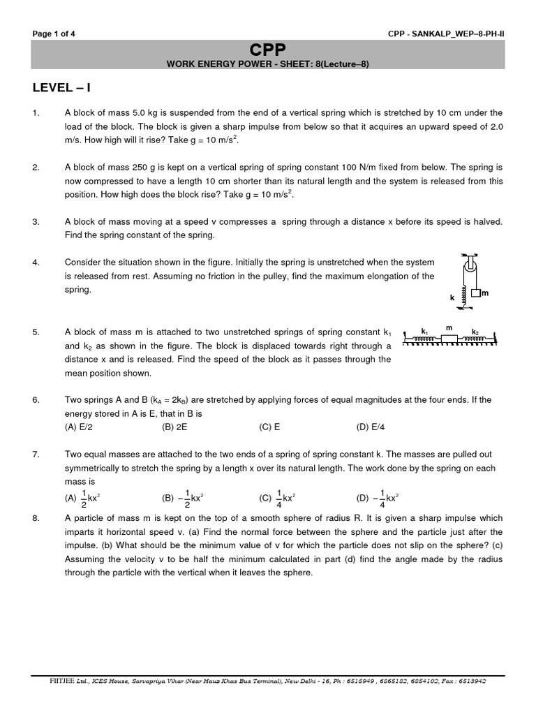 Sankalp Phase II Wep 8 | PDF | Force | Sphere